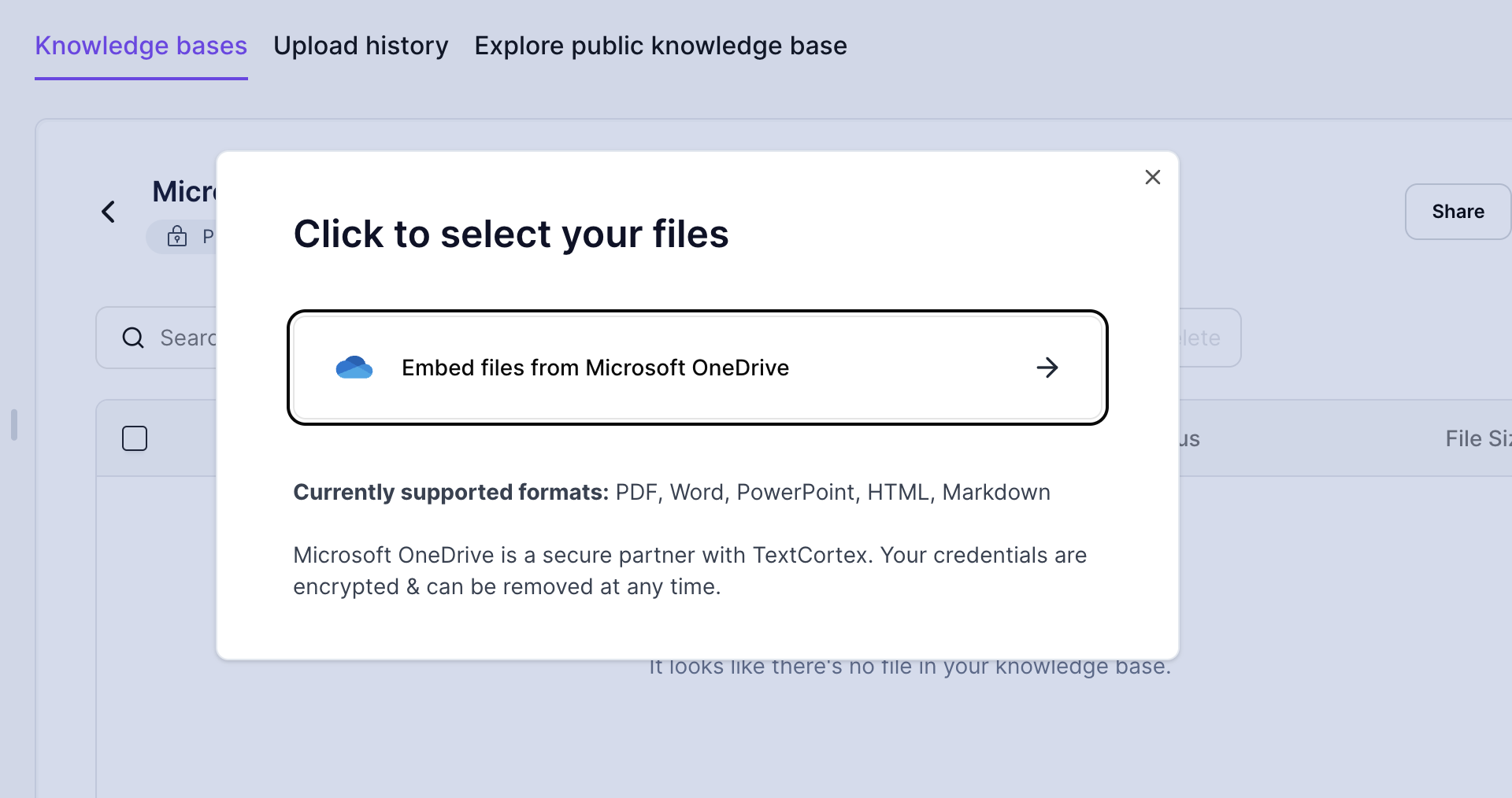 Microsoft Onedrive Integration Textcortex Help Center